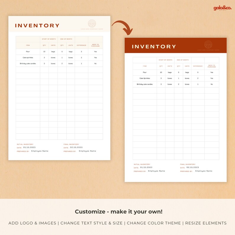 Inventory Tracker Template Canva PDF, Small Business Bundle Template ...