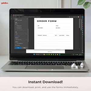 Order Form Template PDF Ready to Print, Small Business Bundle Template ...