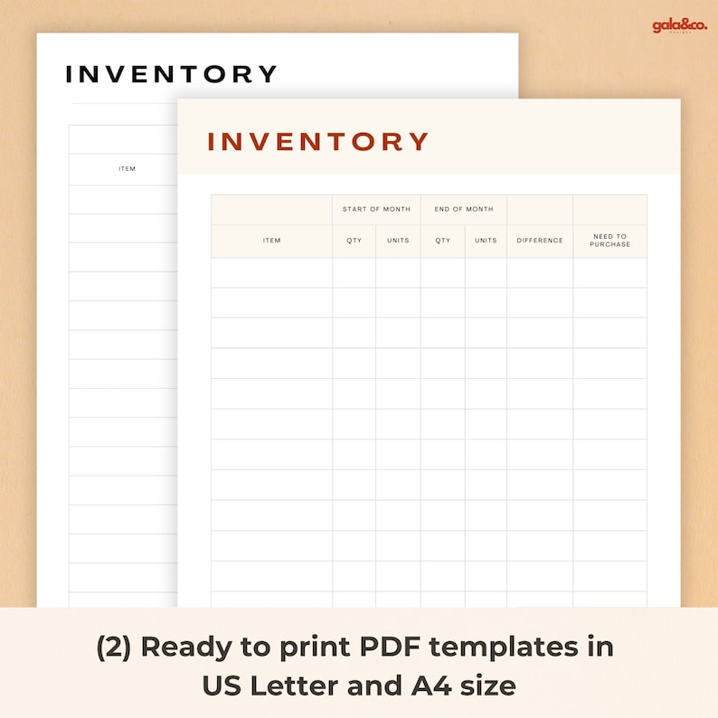 Inventory Tracker Template Canva PDF, Small Business Bundle Template ...