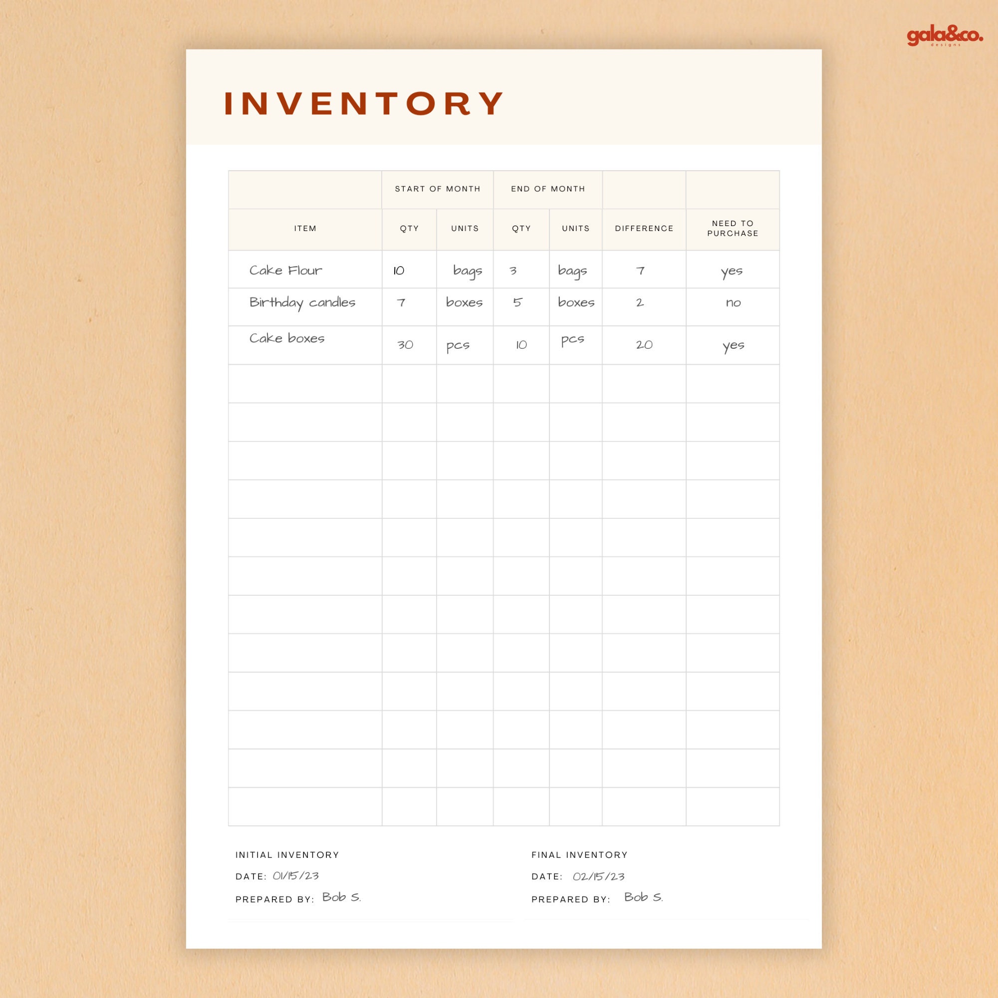 Inventory Tracker Template PDF Ready to Print, Small Business Tools ...