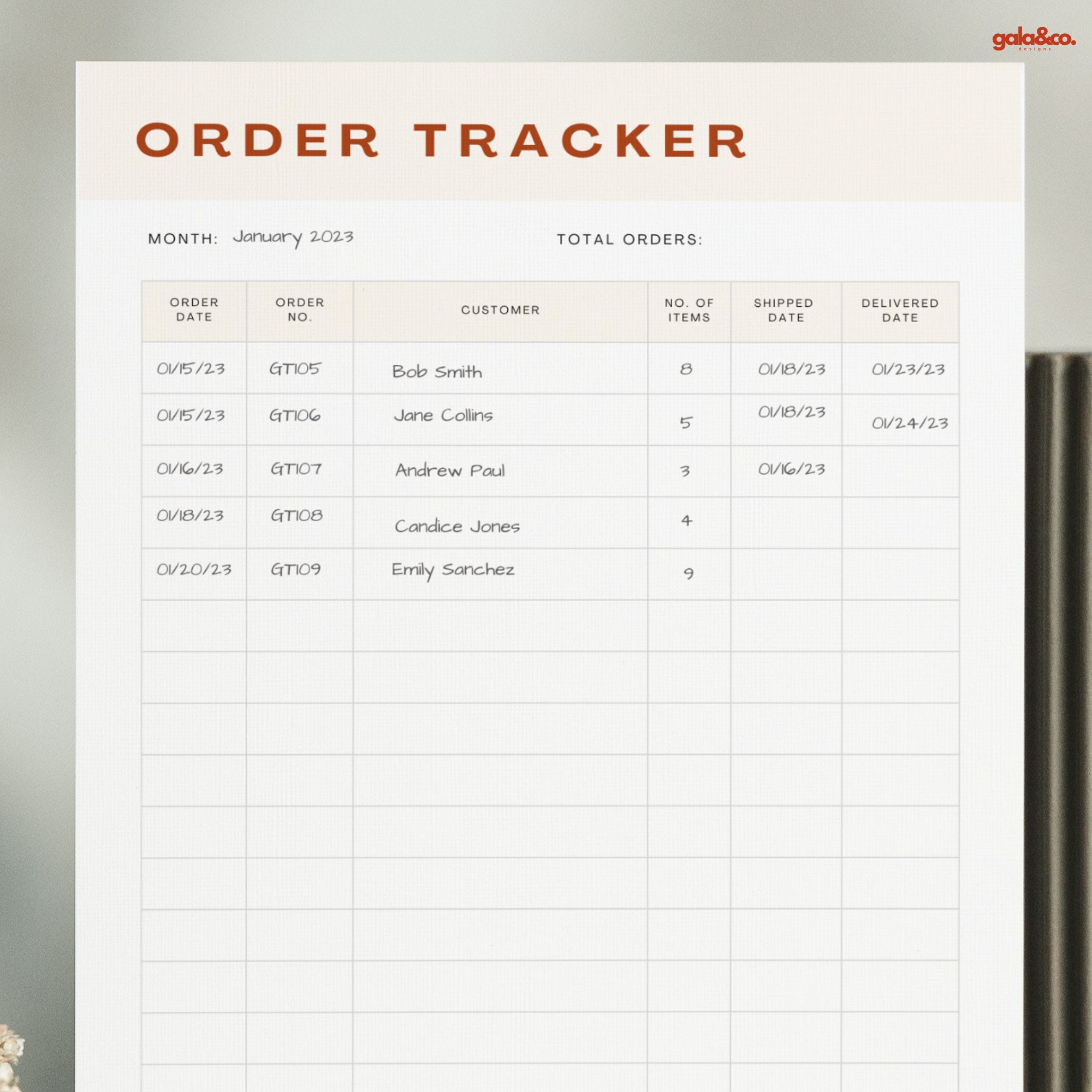 Order Tracker Template PDF Ready to Print, Small Business Bundle ...