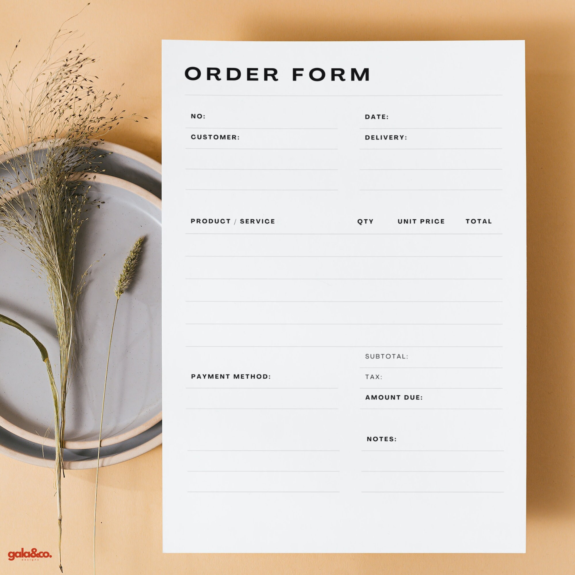 Order Form Template PDF Ready to Print, Small Business Bundle Template ...
