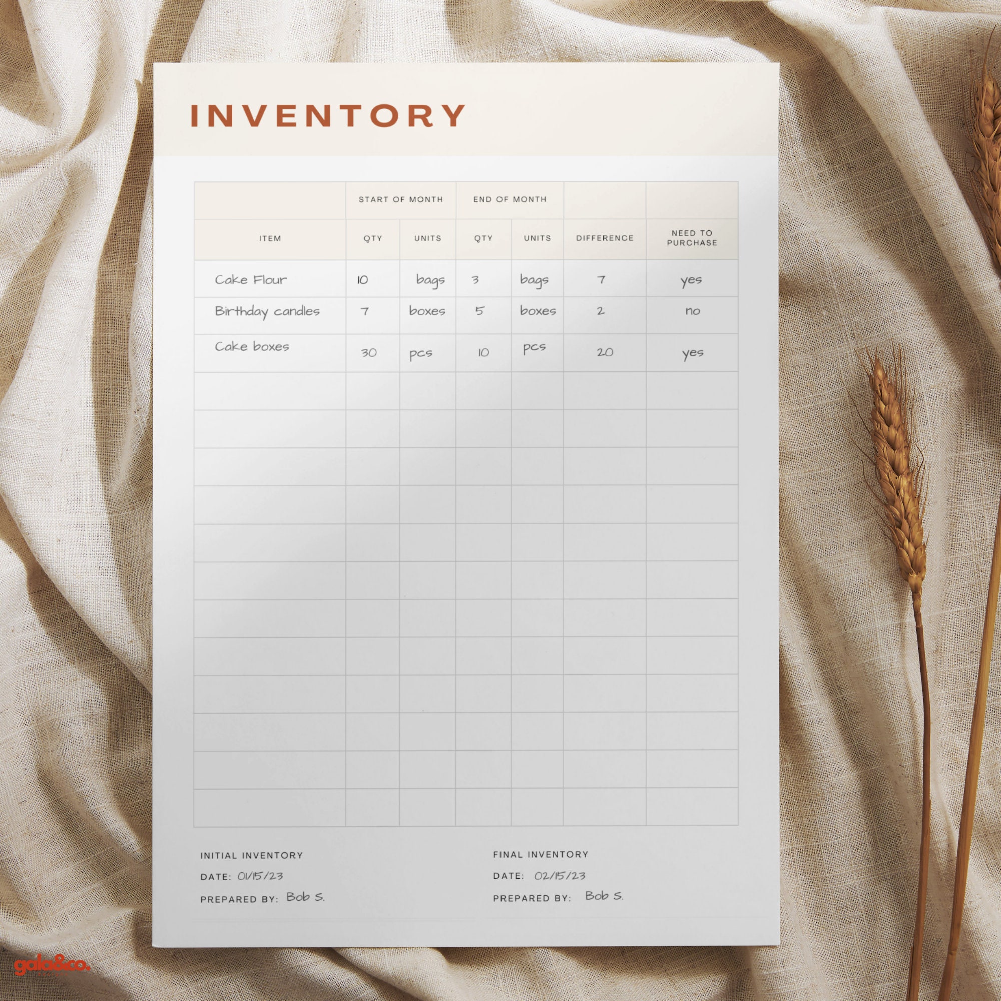 Inventory Tracker Template Canva PDF, Small Business Bundle Template ...