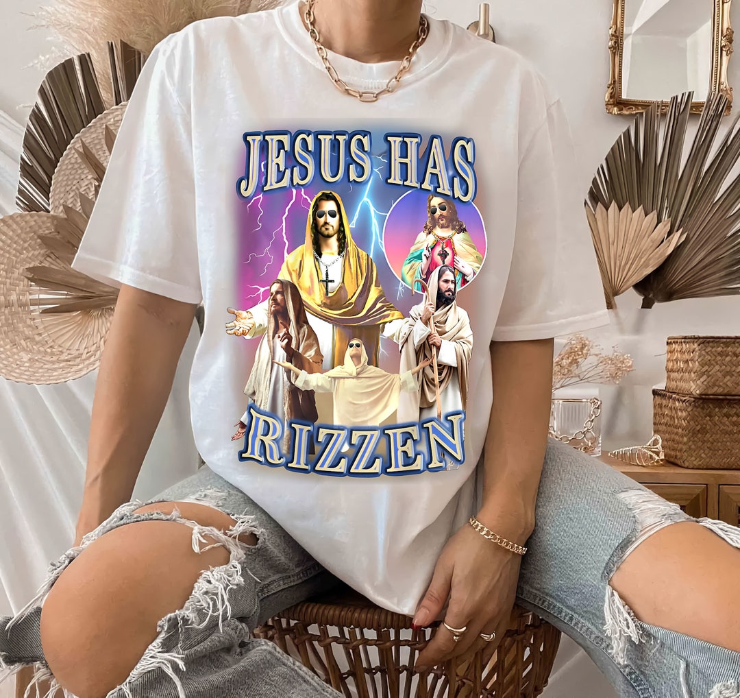 Jesus Has Rizzen Vintage God Christian T-shirt He is Rizzen - Etsy