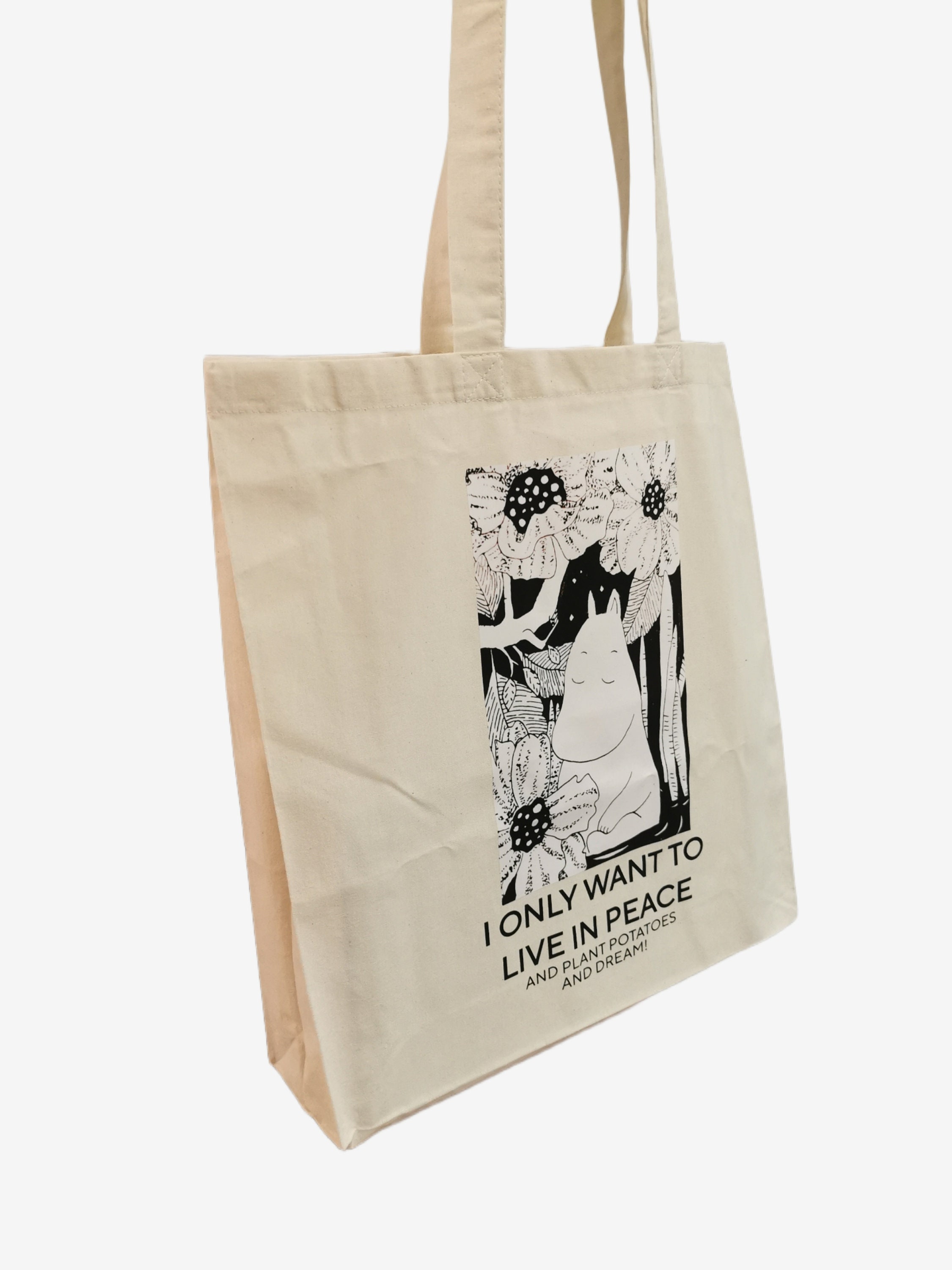 Moomin Printed 100% Cotton Bag, Natural Ecru Shopping Bag - Etsy