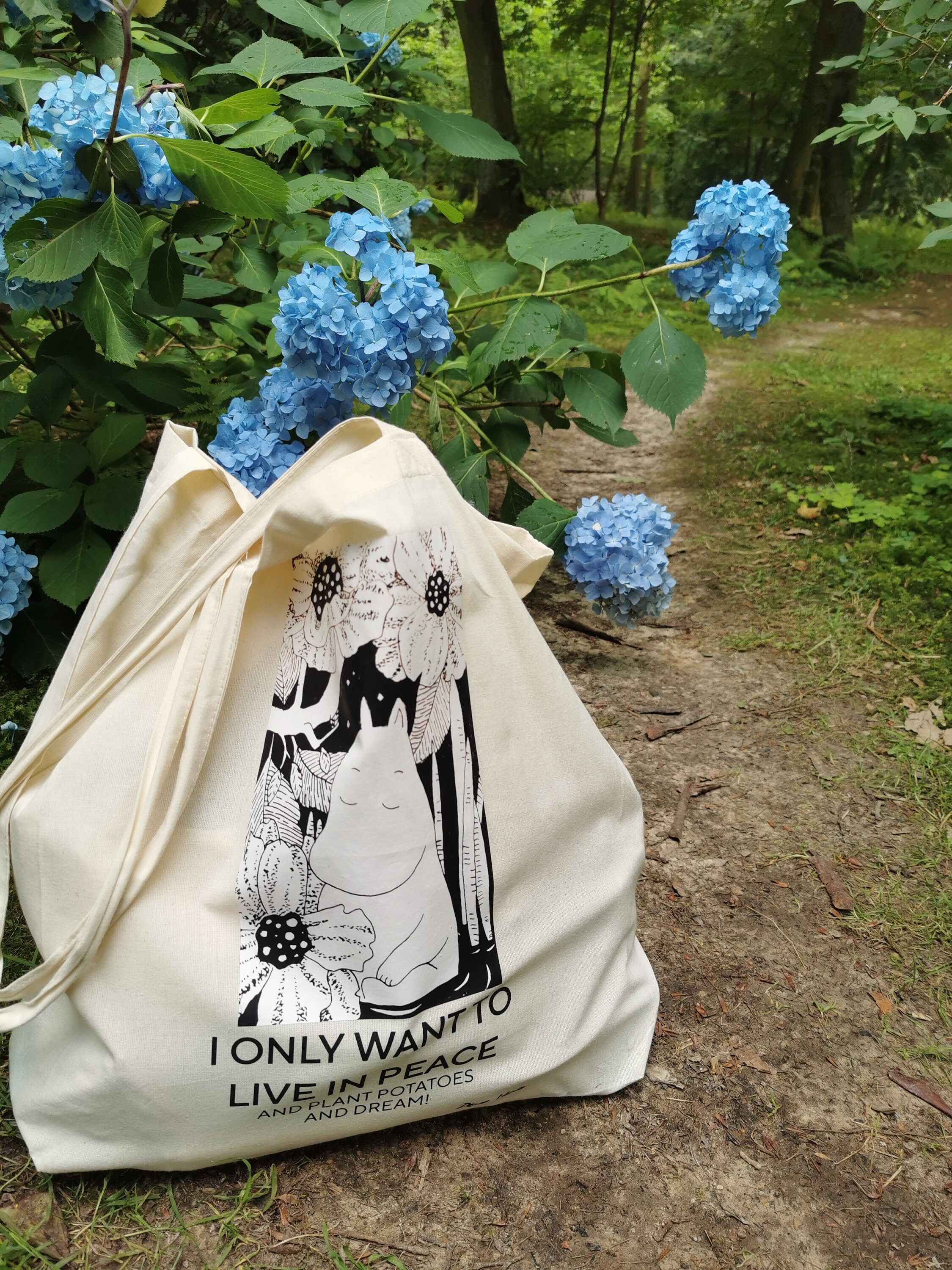 Moomin Printed 100% Cotton Bag, Natural Ecru Shopping Bag - Etsy