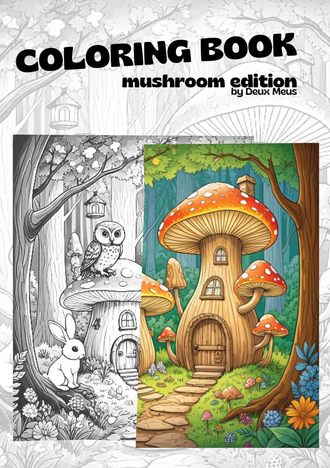 Whimsical Animal Coloring Book: Cozy Creatures in Mushroom Homes - Etsy