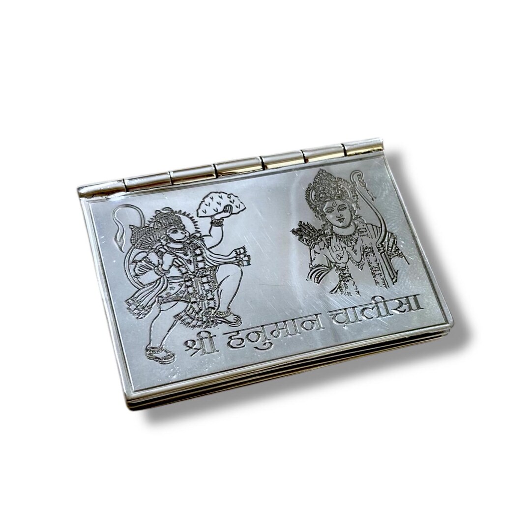 925 Sterling Silver Hanuman Chalisa Book Silver Hanuman Chalisa Mini ...