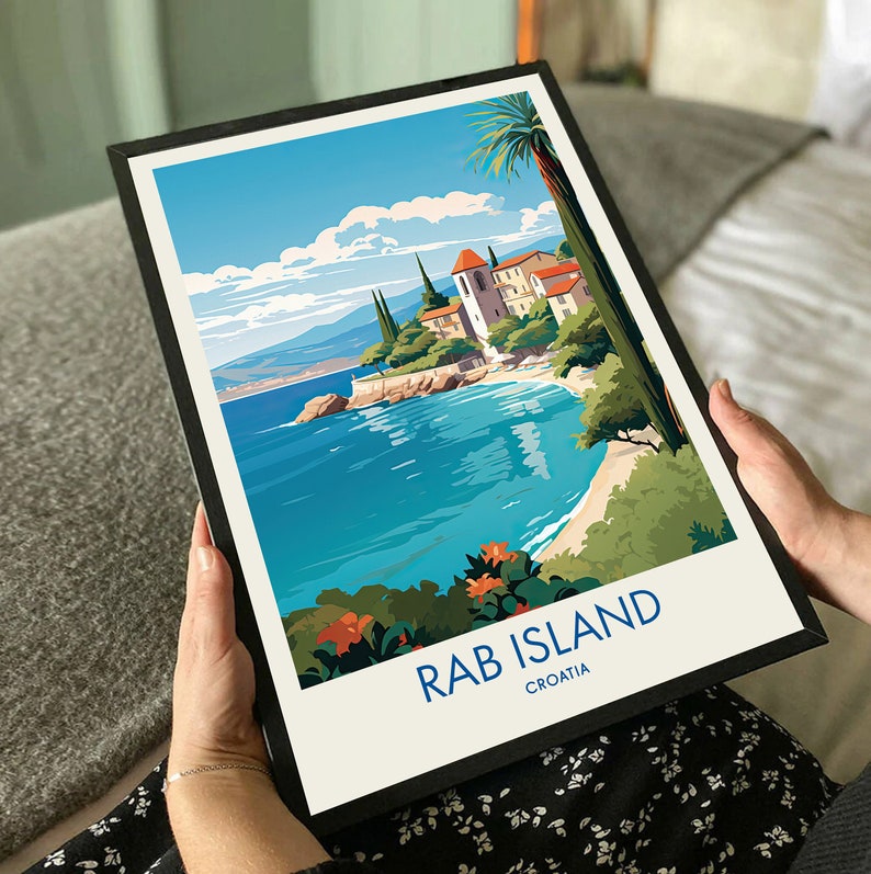 Rab Island Map Rab Island Travel Croatia Gifts Croatia - Etsy