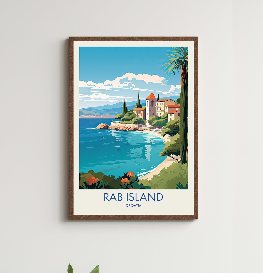 Rab Island Map Rab Island Travel Croatia Gifts Croatia - Etsy