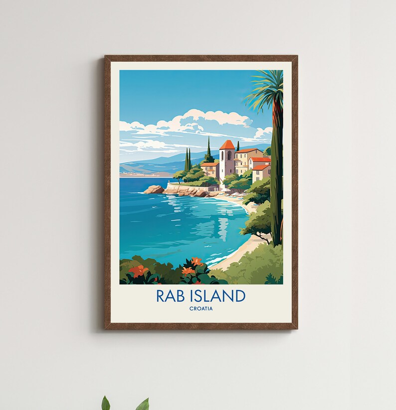 Rab Island Map Rab Island Travel Croatia Gifts Croatia - Etsy