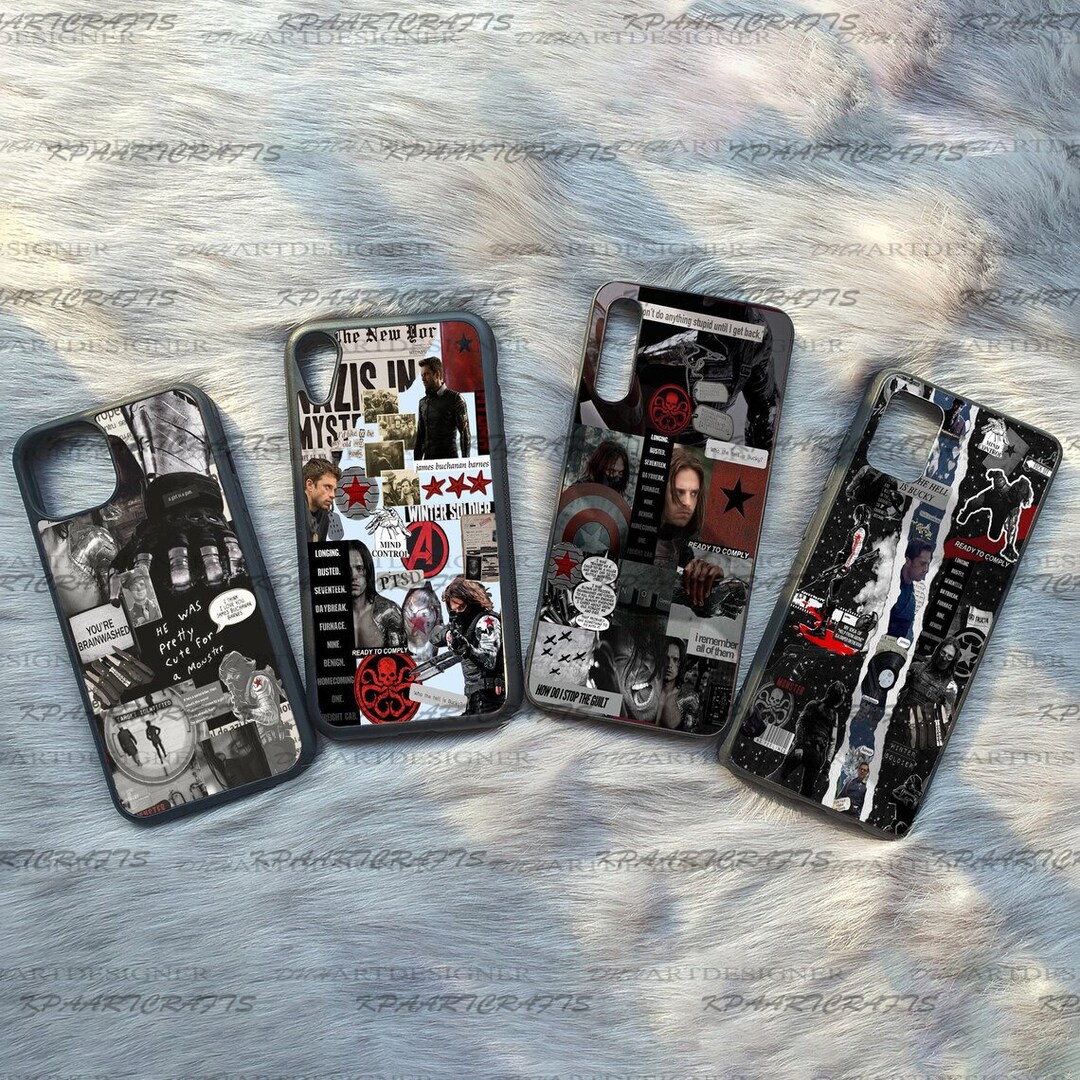 Collage Winter Soldier Case, Bucky Barnes Superhero Case, Marvel Winter ...