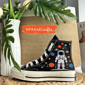 Custom Astronaut Embroidery Converse, Solar System Embroidered Sneakers ...