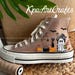 Custom Ghost and Witch Cat Embroidery Converse, Embroidered Ghost ...