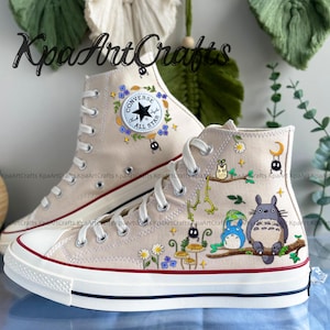 Custom Anime Cartoon Character Embroidered Converse, Anime Fan Custom ...