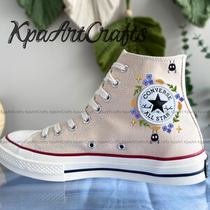 Custom Anime Cartoon Character Embroidered Converse, Anime Fan Custom ...