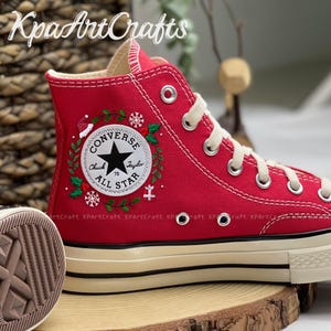 Christmas Ghost, Christmas Converse, Embroidery Shoes Christmas, Spooky ...