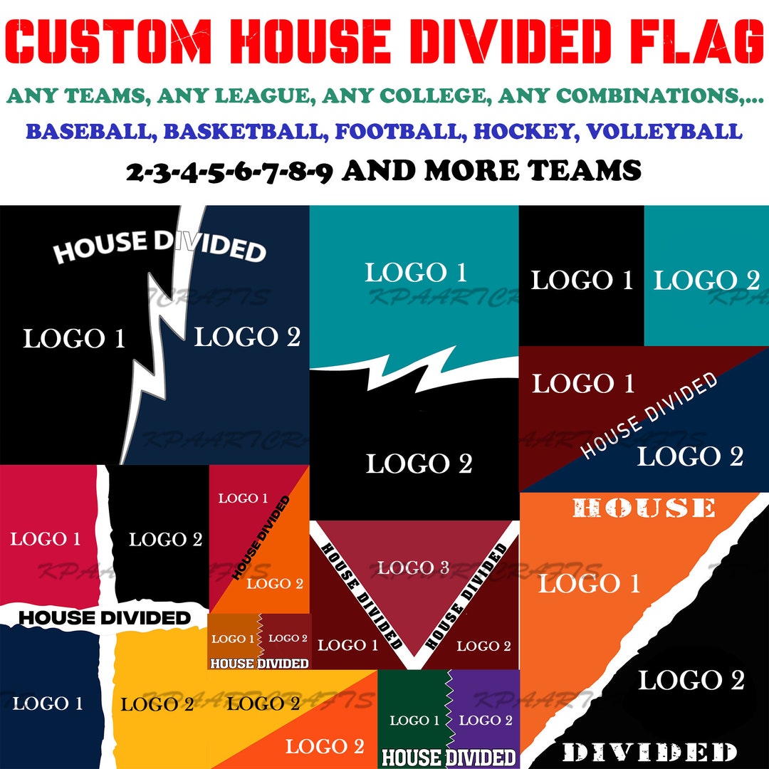 Personalized House Divided Garden Flag, Football Basketball Baseball ...