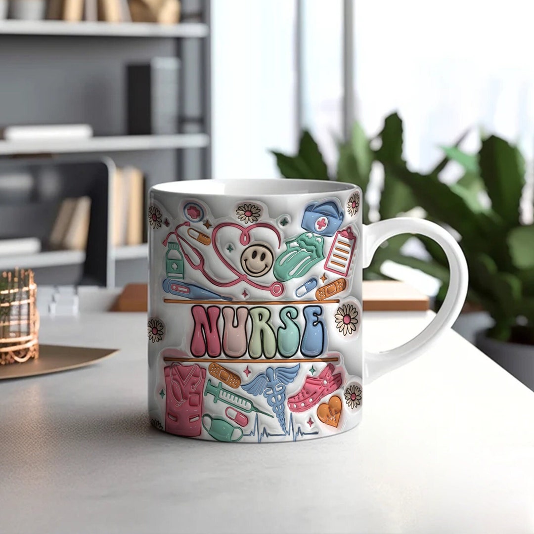 3D Nurse Inflated Mug Wrap Retro Nurse Puffy 11oz 15oz Mug - Etsy
