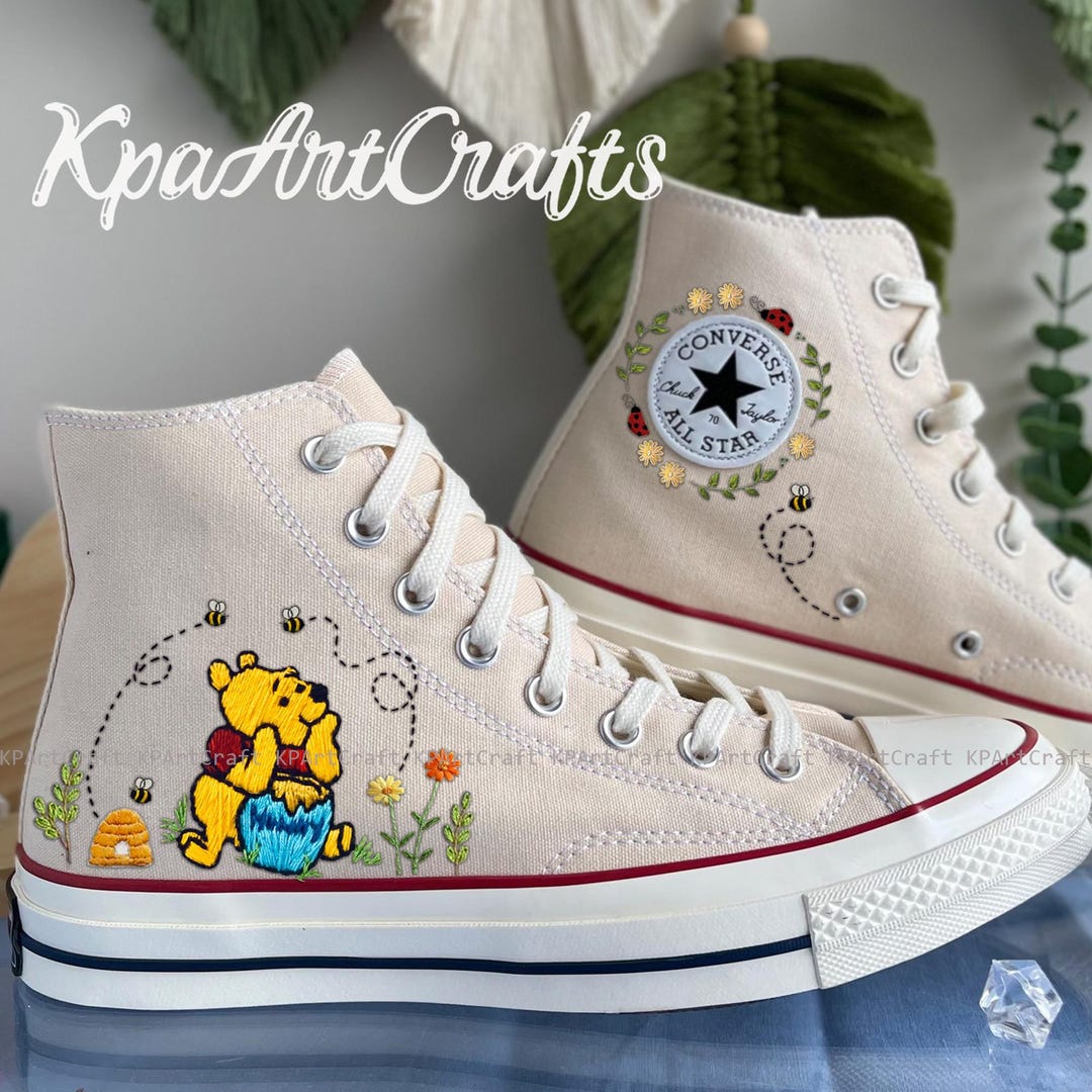 Bear and Bee Embroidered Converse, Bear Po.oh Embroidered Converse ...