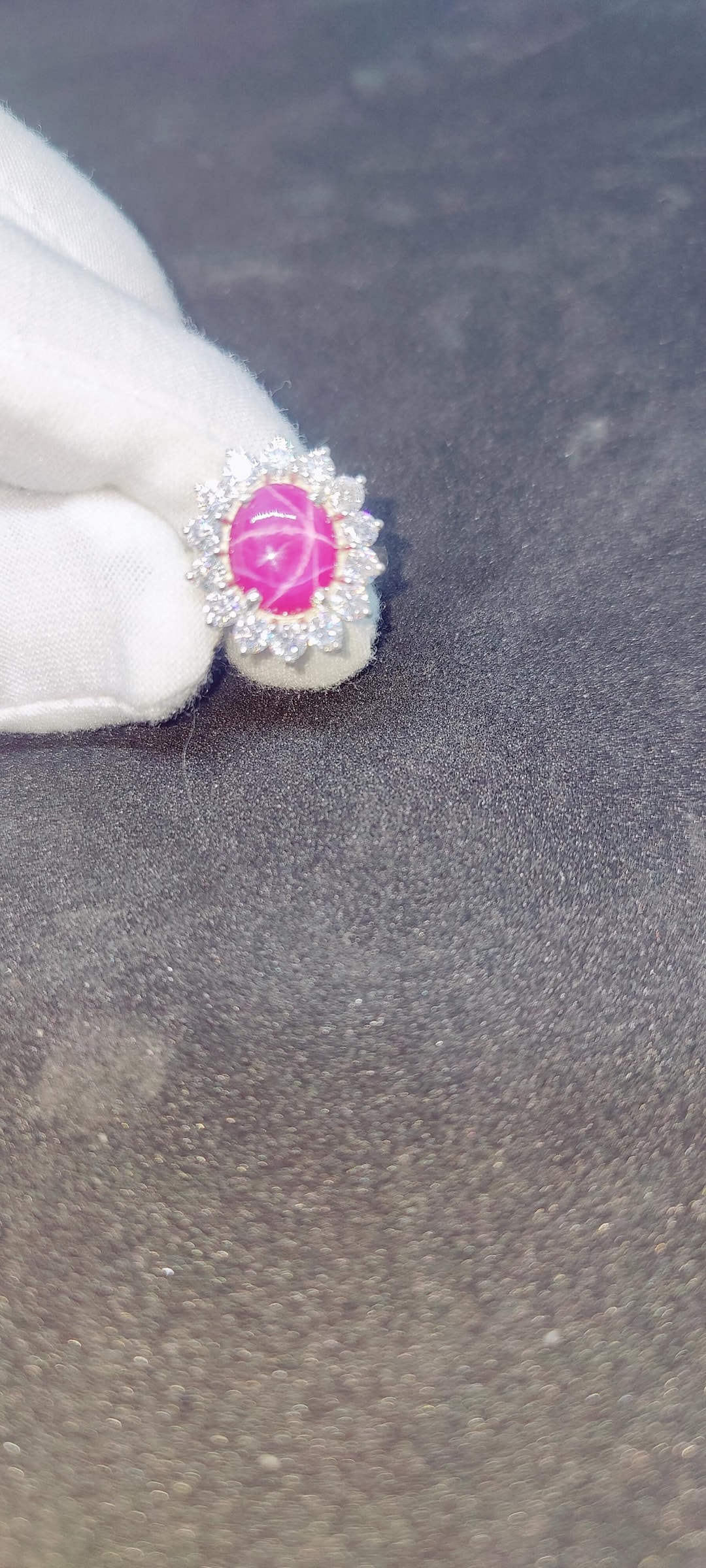 Pink Ruby Star With Moissanite Diamond 925 Sterling Silver Anniversary ...