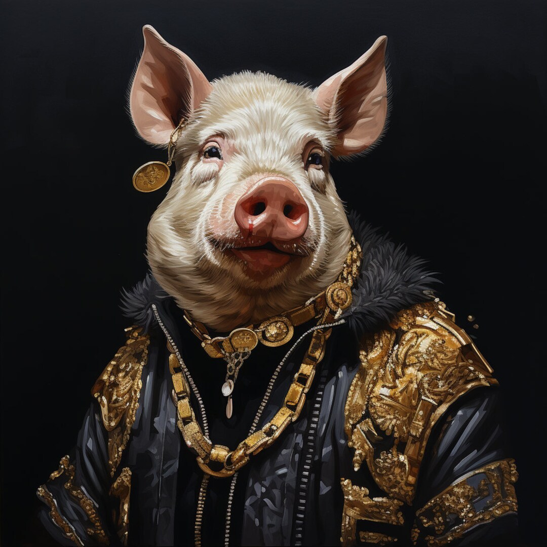 Income Inequality Painting 100% Original Pig Oilartwork - Etsy