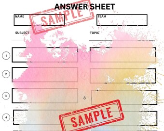 Answer Sheet - Etsy
