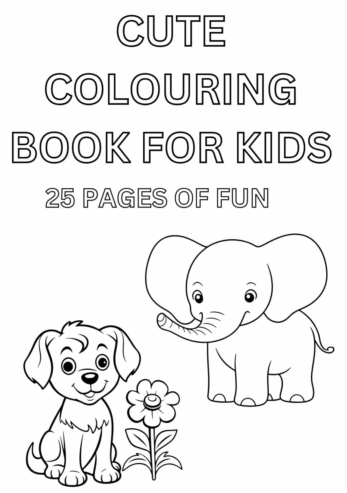 Kids Cute Animals Colouring Book - 26 Pages of Fun - Etsy