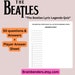 The Beatles Lyric Legends Quiz Fill in 50 Missing Lyrics - Etsy