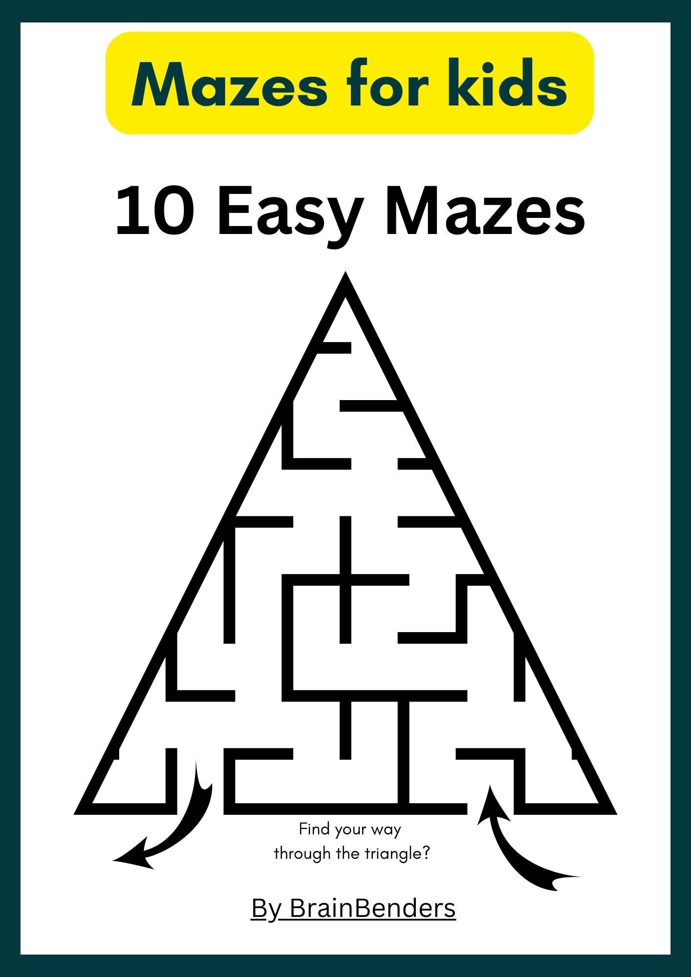 10 Easy Mazes for Kids Digital Download. - Etsy
