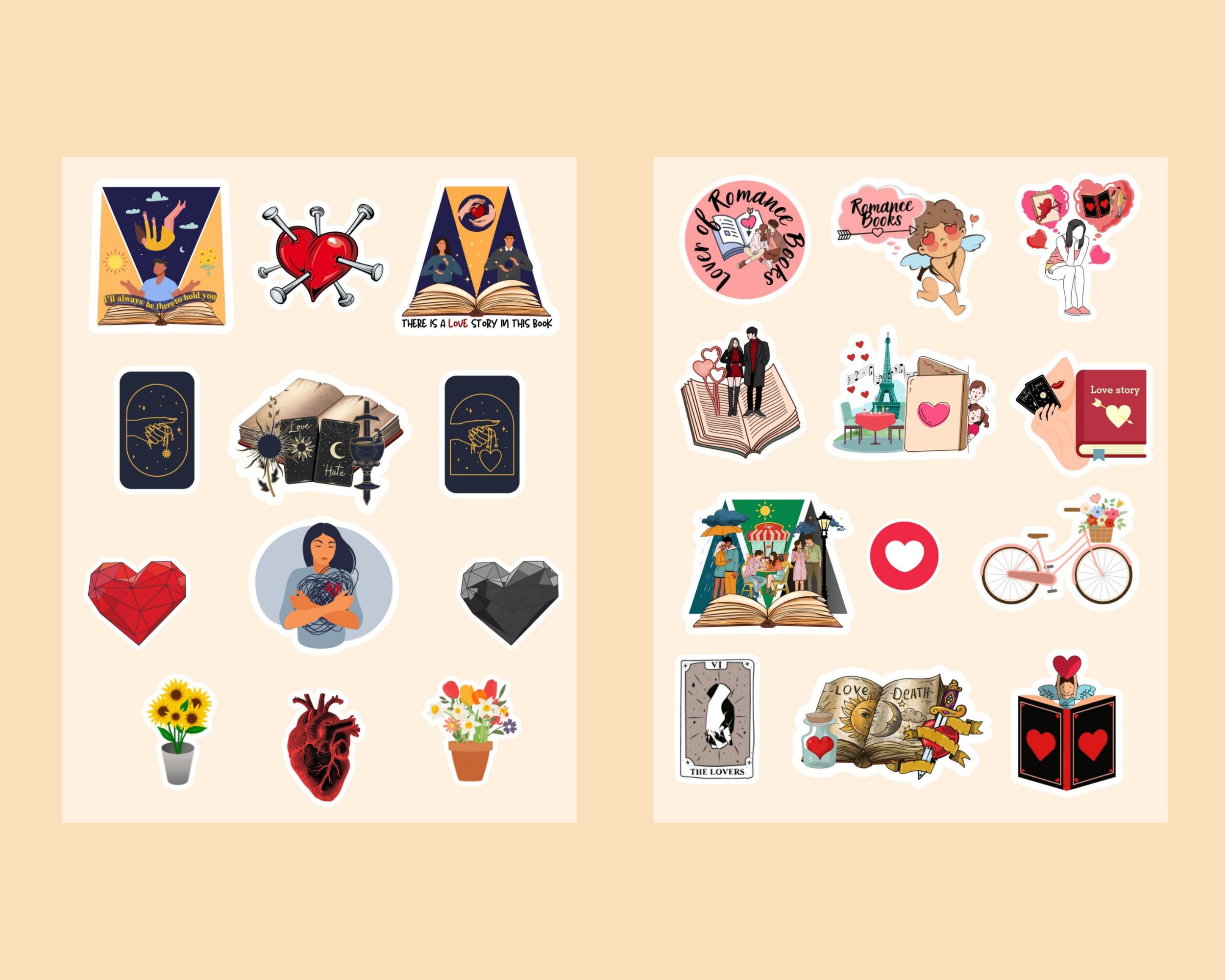 Printable Book Lover Stickers Book Stickers for Romance Books Lover PNG ...