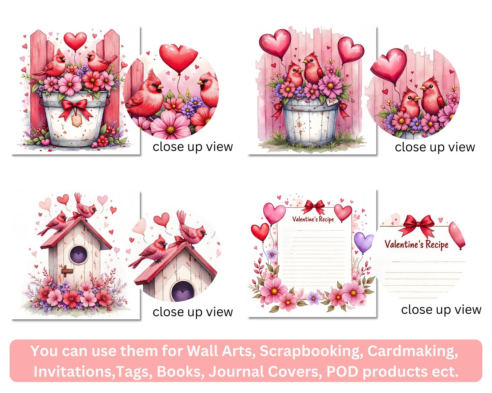 Valentine Junk Journal Printable Kit Collage Valentine's Day Digital ...