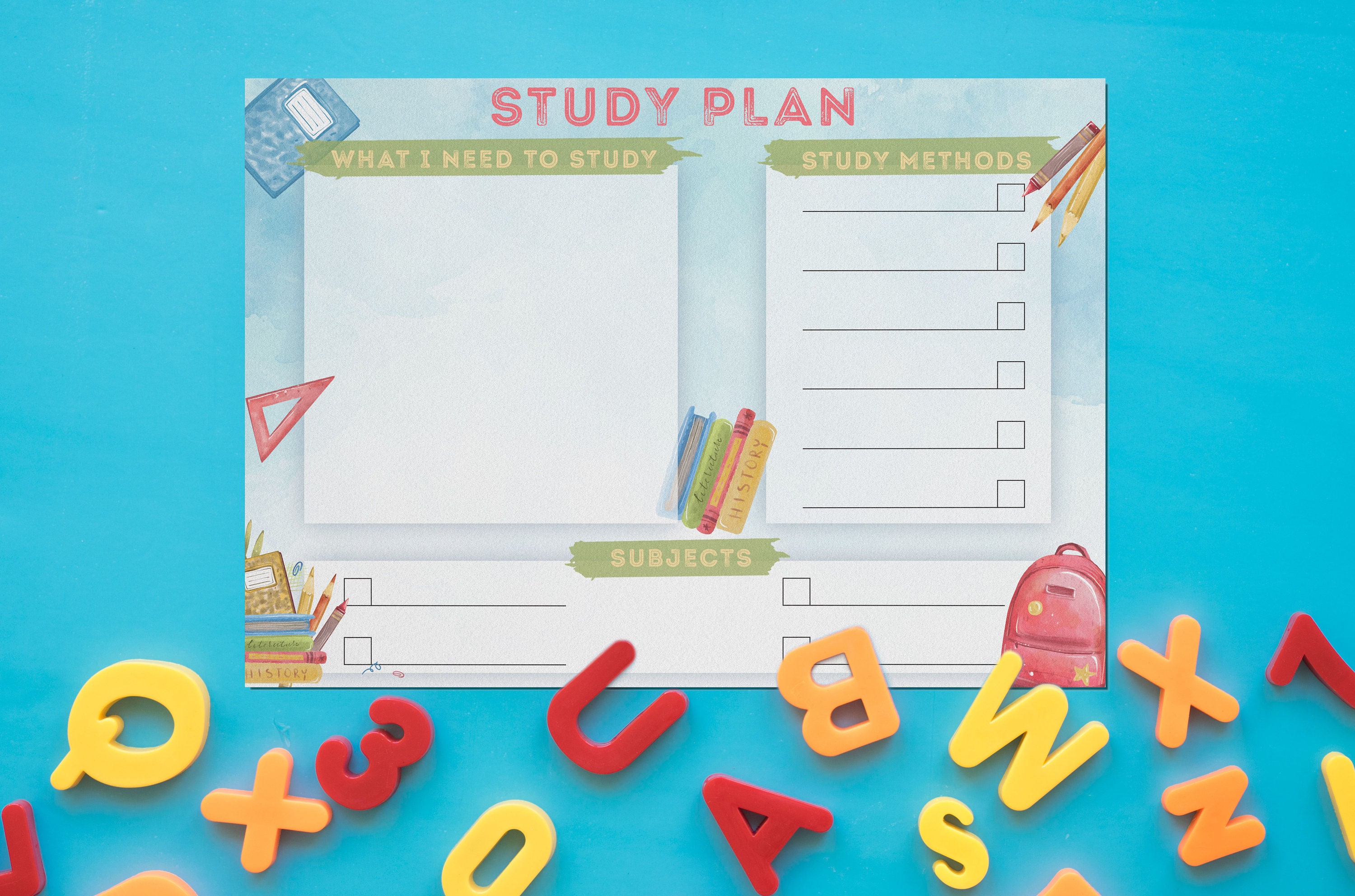 Printable School Timetable and Study Plans Kids School Planner Back to ...