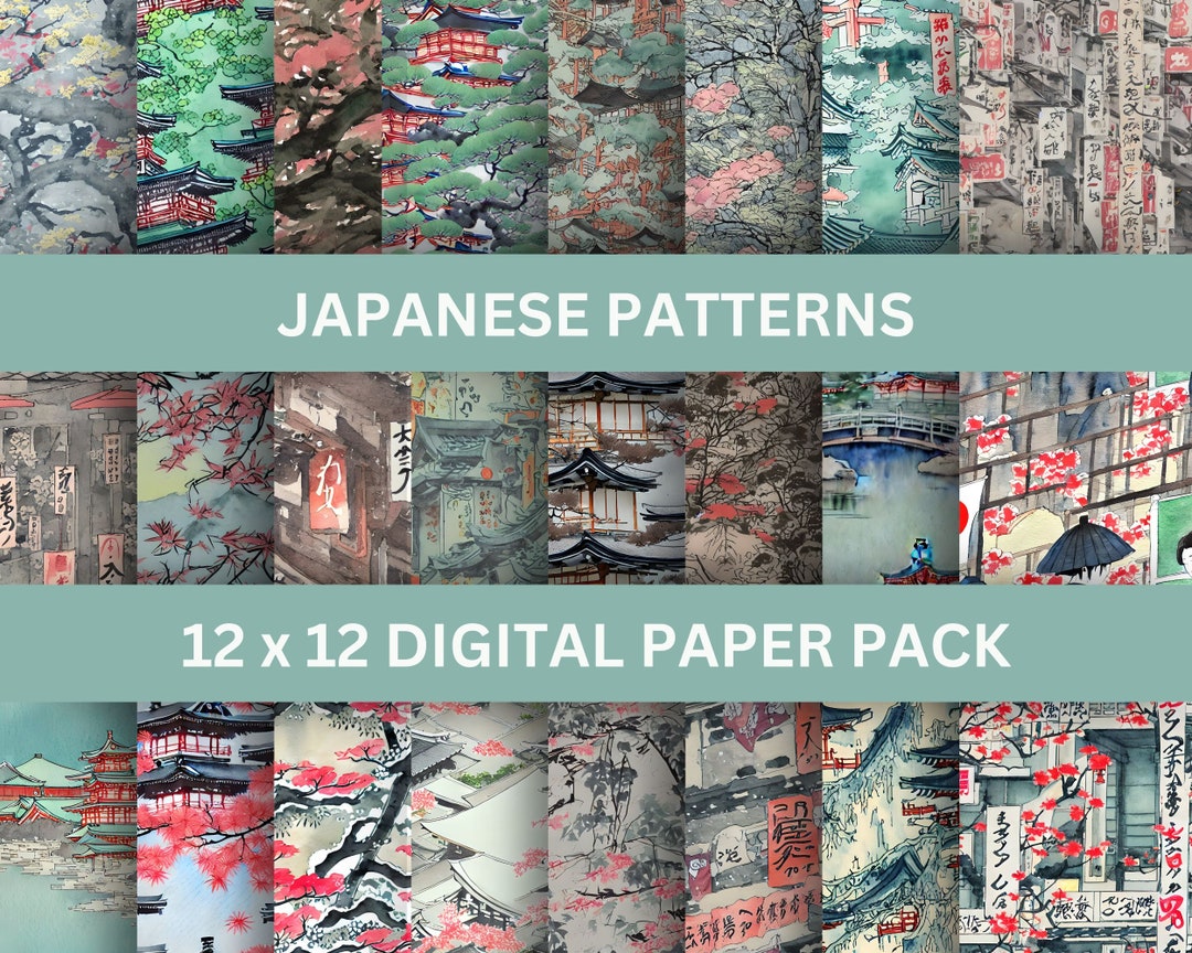 Japanese Paper Digital Asian Fabric Patterns Authentic Japanese Culture ...