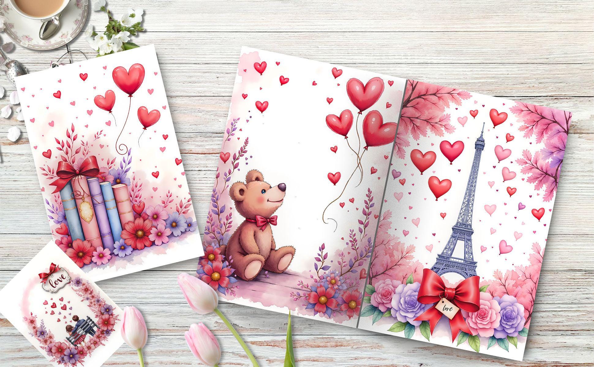 Valentine Junk Journal Printable Kit Collage Valentine's Day Digital ...
