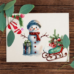 Christmas Watercolour Clipart Bundle Gingerbread Png Cookies Snowman ...