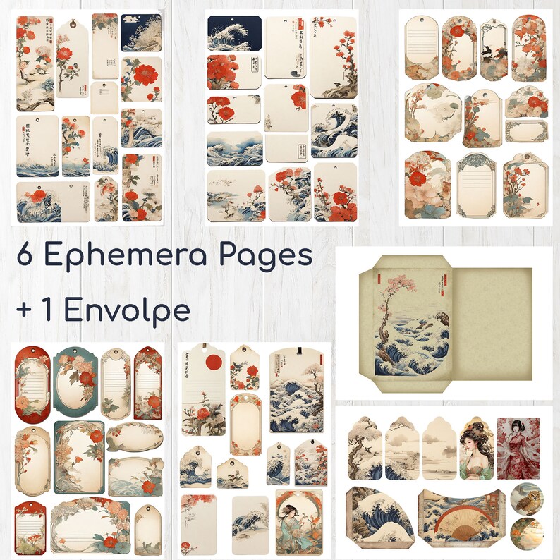 Vintage Japan Junk Journal Kit Japanese Garden Scrapbook Pages Japanese ...