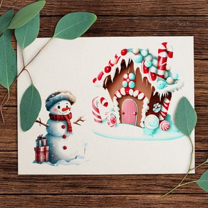 Christmas Watercolour Clipart Bundle Gingerbread Png Cookies Snowman ...