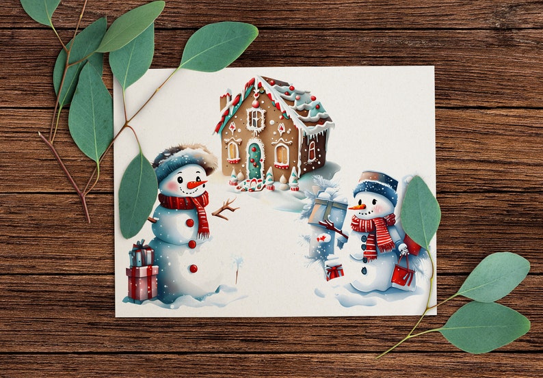 Christmas Watercolour Clipart Bundle Gingerbread Png Cookies Snowman ...