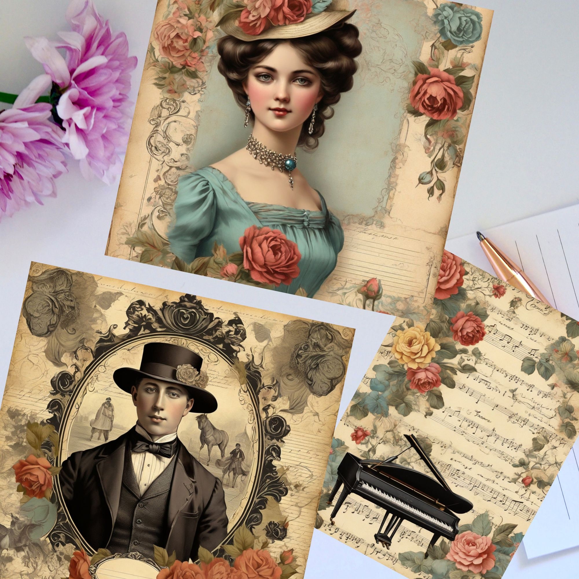 Victorian Scrapbook Pages Vintage Victorian Ladies Junk Journal Pages ...