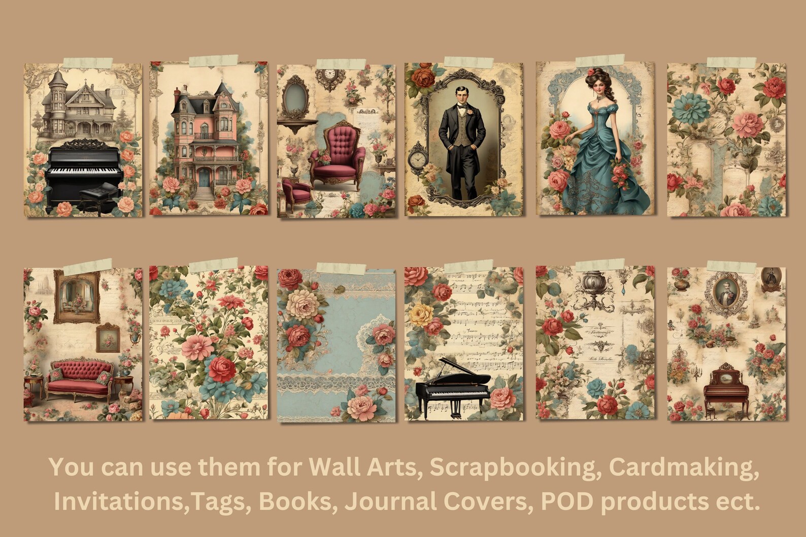 Victorian Scrapbook Pages Vintage Victorian Ladies Junk Journal Pages ...