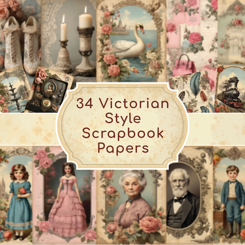 Victorian Scrapbook Pages Vintage Junk Journal Pages Victorian Ladies ...