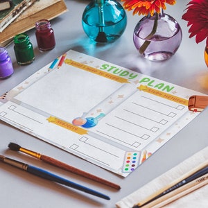 School Timetable and Study Plans Printable Kids Horizontal - Etsy
