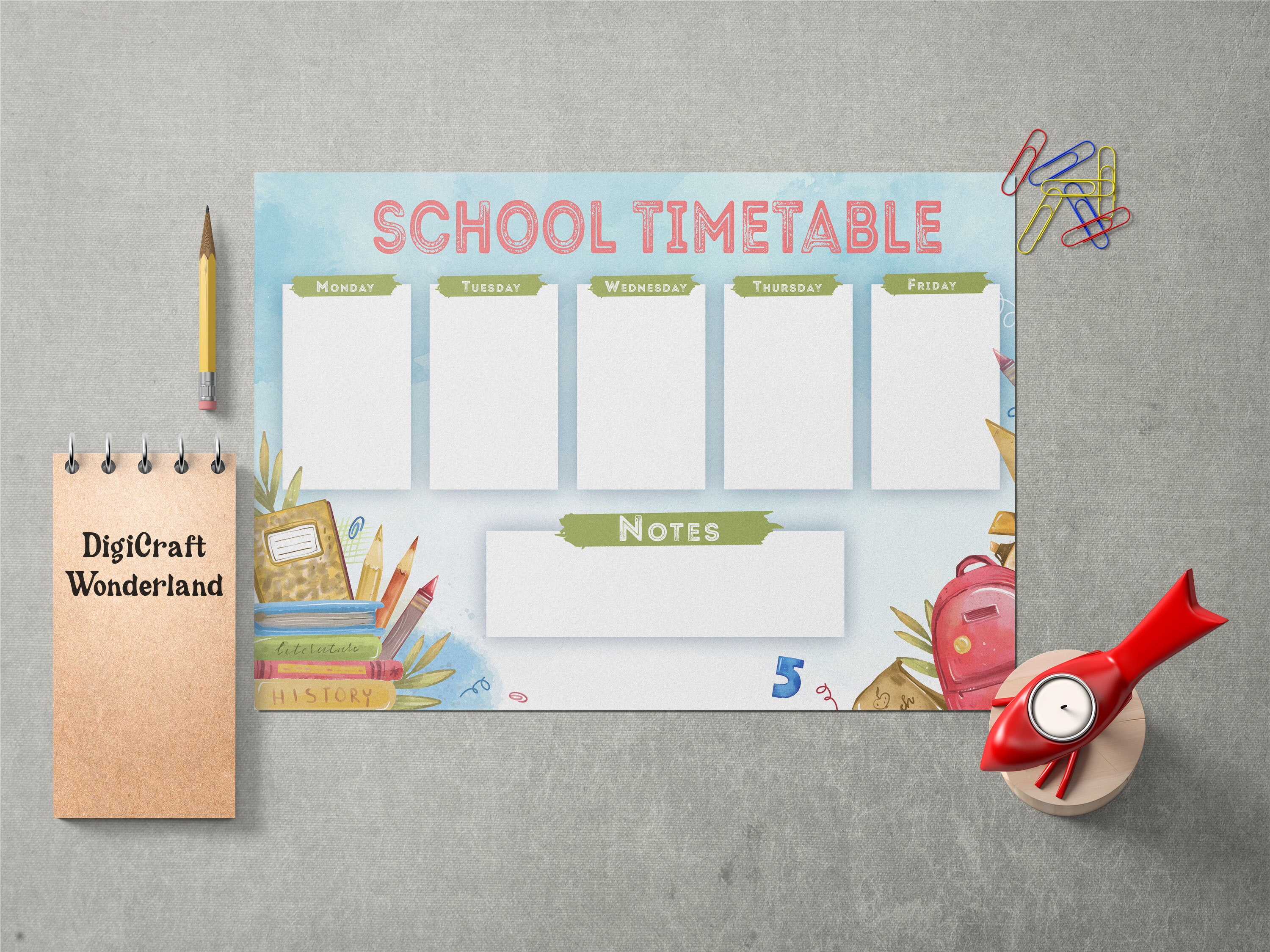 Printable School Timetable and Study Plans Kids School Planner - Etsy