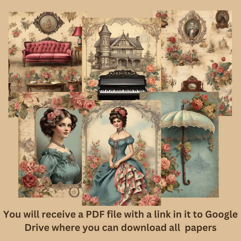 Victorian Scrapbook Pages Vintage Victorian Ladies Junk Journal Pages ...