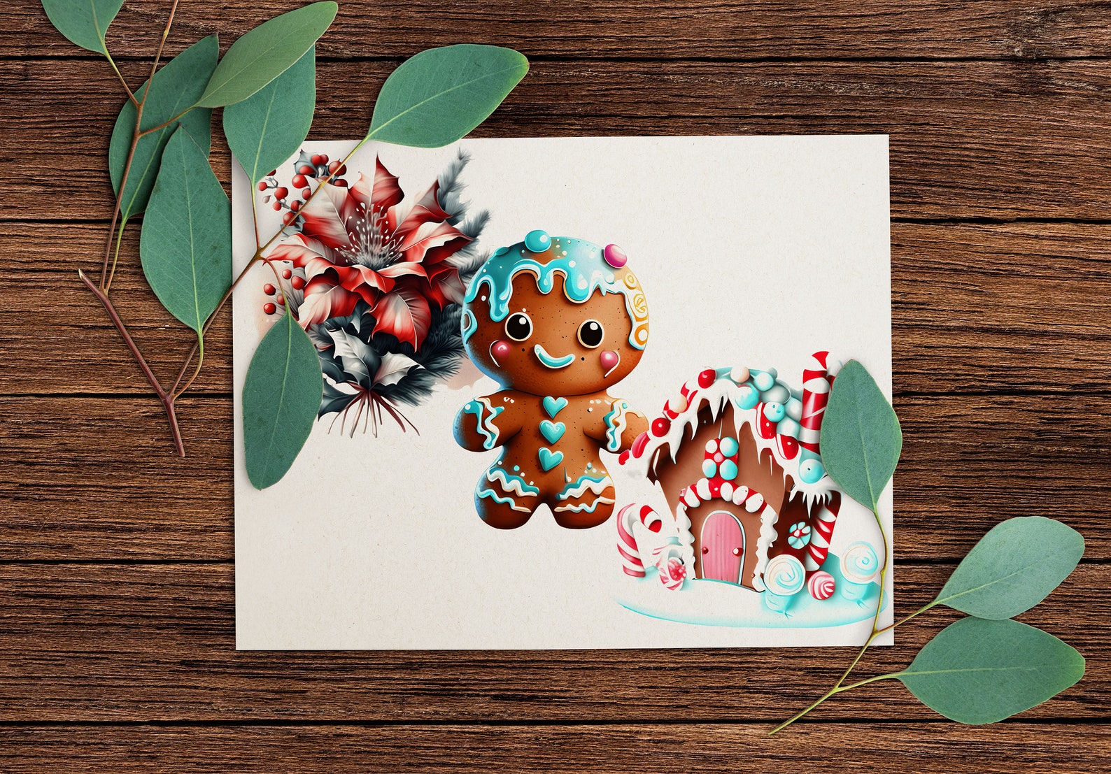 Christmas Watercolour Clipart Bundle Gingerbread Png Cookies Snowman ...