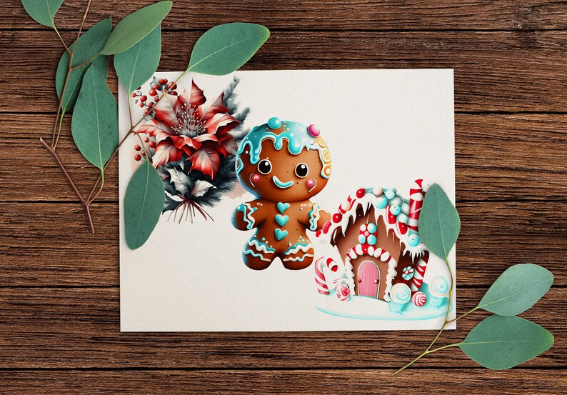 Christmas Watercolour Clipart Bundle Gingerbread Png Cookies Snowman ...
