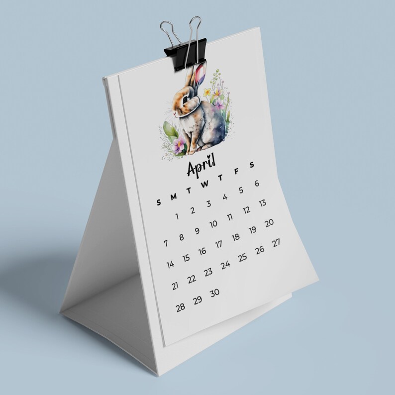 Animal Calendar 2024 Desk Printable Mini Calendar New Year 12 Month ...