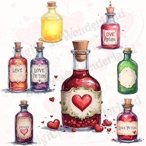 Love Potion Bottle PNG Valentines Day Clipart Bundle Valentine ...