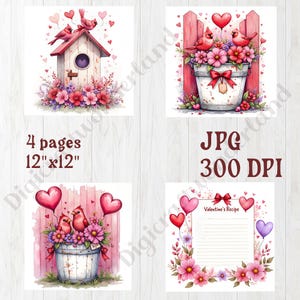 Valentine Junk Journal Printable Kit Collage Valentine's Day Digital ...